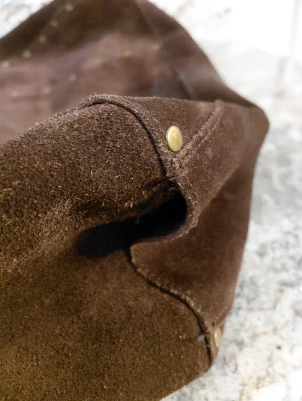 GAP | Bags | Y2k Gap Brown Suede Studded Tote Bag Purse Read ...